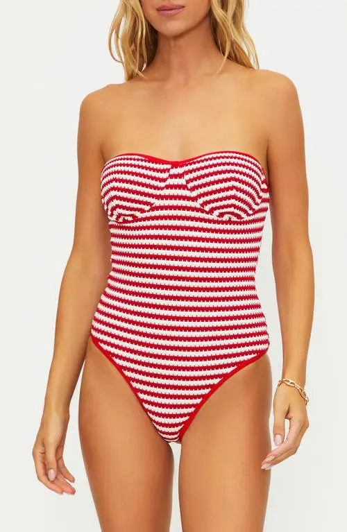 Beach Riot Hayes One-piece Swimsuit - Crimson Stripe