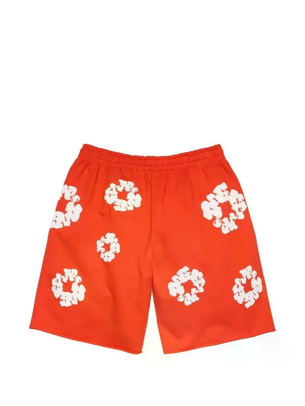 DENIM TEARS Cotton Wreath Shorts - Orange