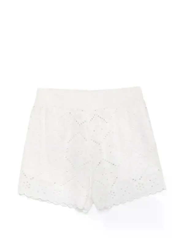 MC2 SAINT BARTH Broderie Anglaise Shorts - White