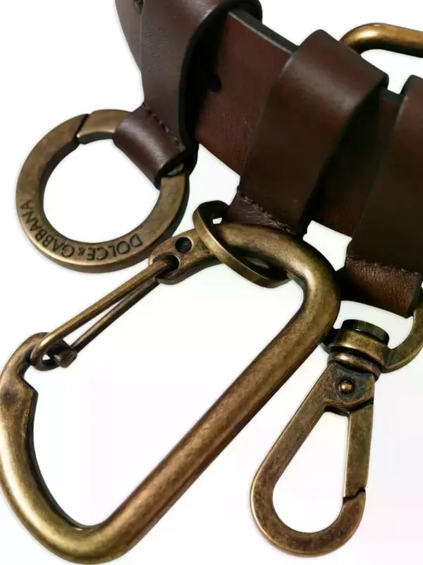 Dolce & Gabbana Leather Belt With Brass Buckle