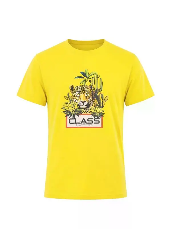 Roberto Cavalli Jaguar-print Tropical-motif T-shirt