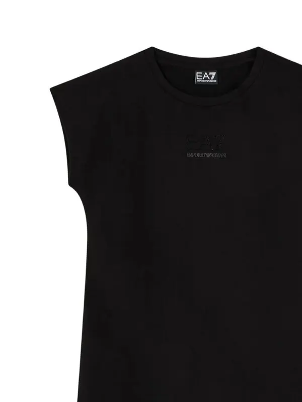 EA7 Emporio Armani Logo Appliqué Side-slit Dress
