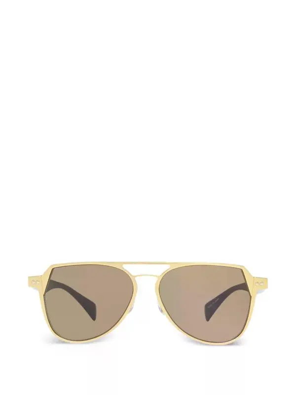 Yohji Yamamoto Double-bridge Pilot-frame Sunglasses