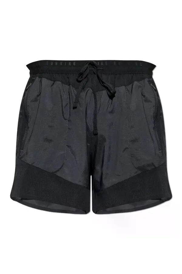 Nike Drawstring-waist Panelled Shorts - Black