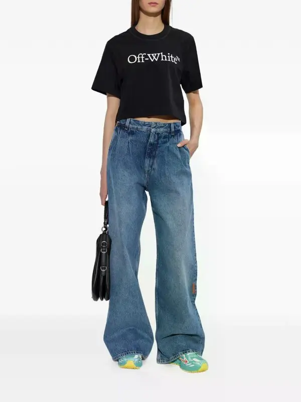 Off-White Cropped Logo T-shirt