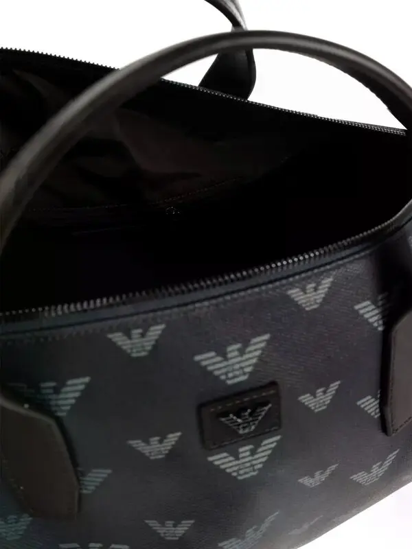 Emporio Armani Monogram Print Canvas Duffle Bag