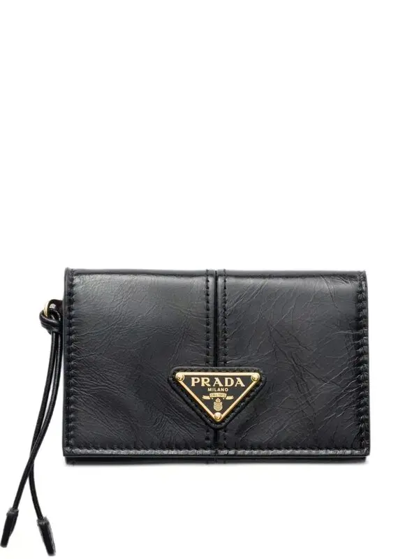 Prada Leather Card Holder With Flap