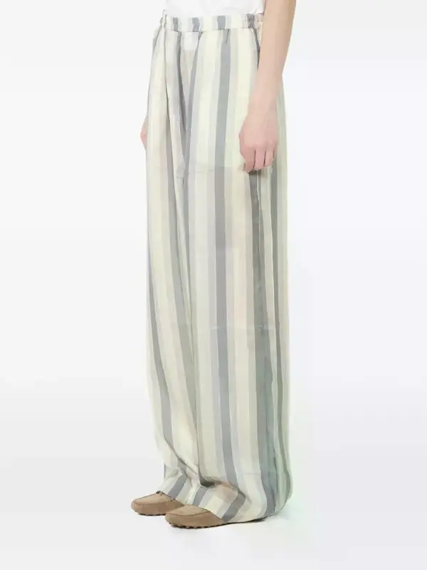 THE FRANKIE SHOP Baxter Striped Wide-leg Trousers - White
