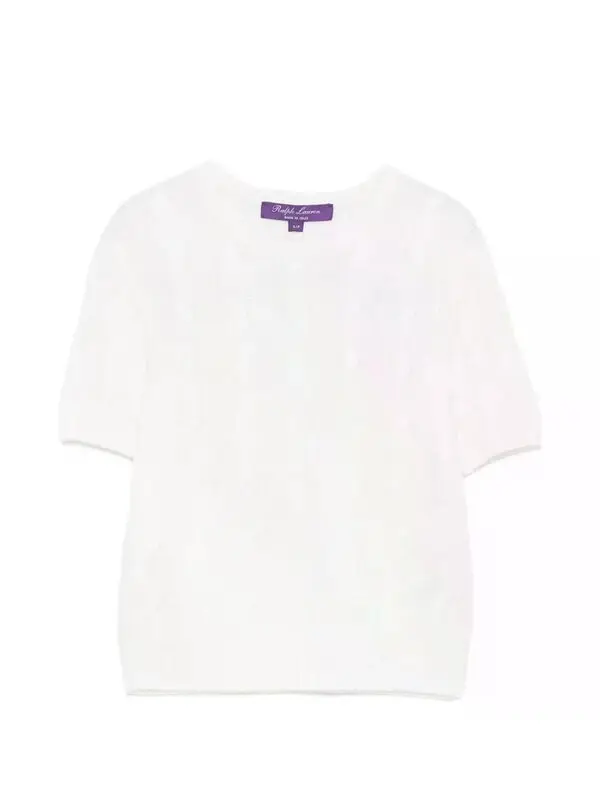 Ralph Lauren Cable-knit Short-sleeve T-shirt - Neutrals