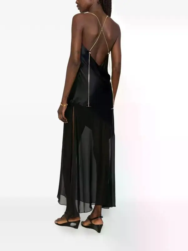 DANAMÉ Chain-strap Midi Dress - Black