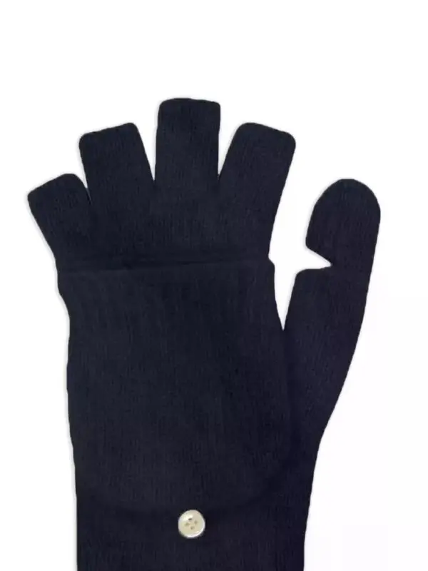LINNEA LUND Knitted Fingerless Mittens With Button Flap