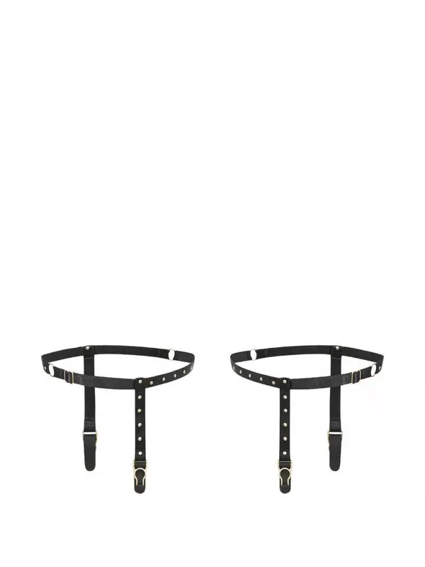 MAISON CLOSE Studded Garters - Black