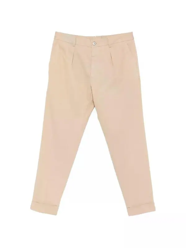 Incotex Pleated Turn-up Trousers - Neutrals