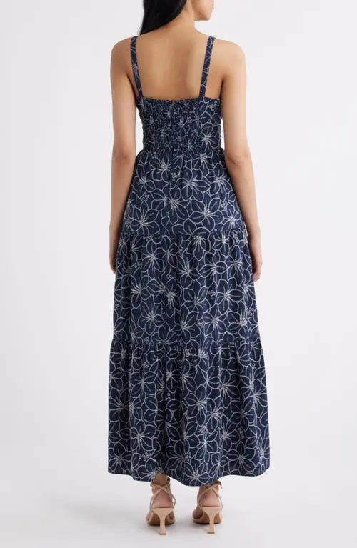 Julia Jordan Sleeveless Floral Embroidered Maxi Dress