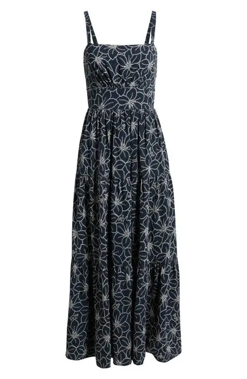 Julia Jordan Sleeveless Floral Embroidered Maxi Dress