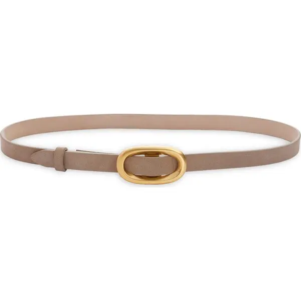 Rag & Bone Harper Leather Belt With Goldtone Buckle - Dark Beige