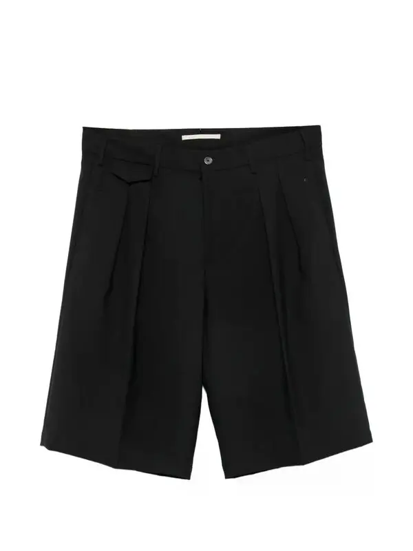 BRIGLIA 1949 Pleated Knee-length Shorts - Black