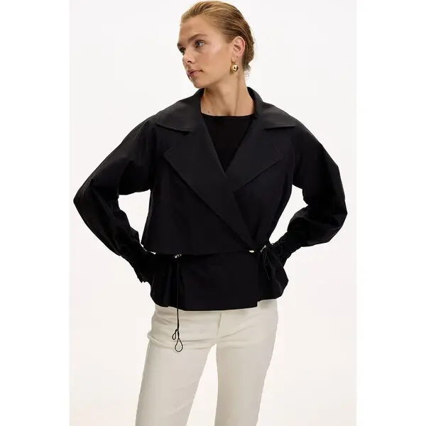 EXQUISE Yareli Shirt Collar Cotton Jacket