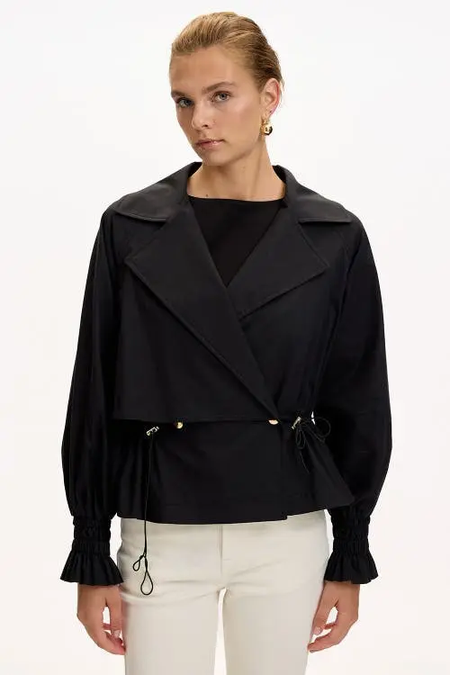 EXQUISE Yareli Shirt Collar Cotton Jacket