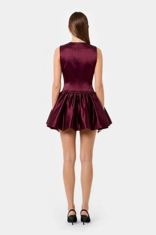 NICHOLAS Karina Ruched Mini Dress - Blackberry