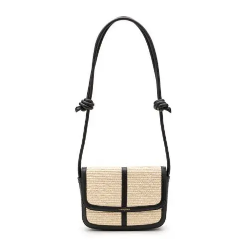 LA PORTEGNA Lucía Jute And Leather Shoulder Bag
