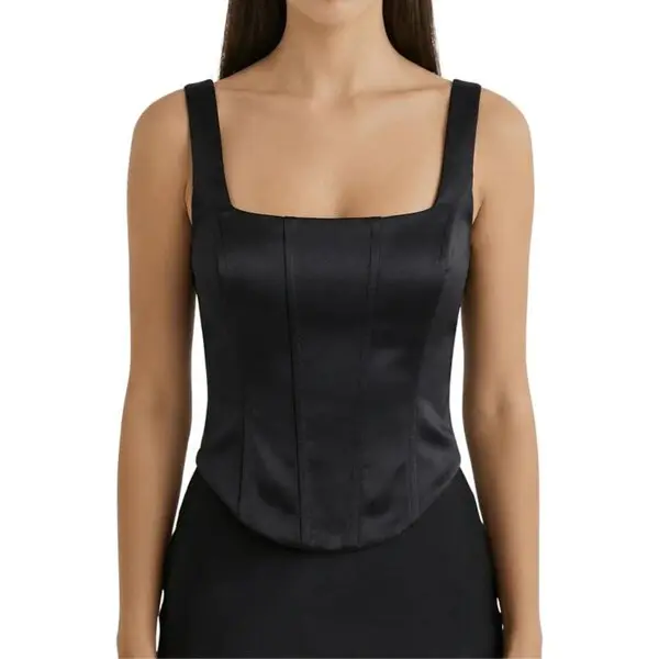 FOREVER & ALWAYS Relactive Wear Ultra Soft Modal Blend Bustier Top - Black