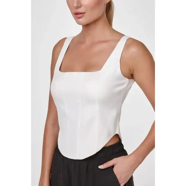 FOREVER & ALWAYS Relactive Wear Ultra Soft Modal Blend Bustier Top - Ecru