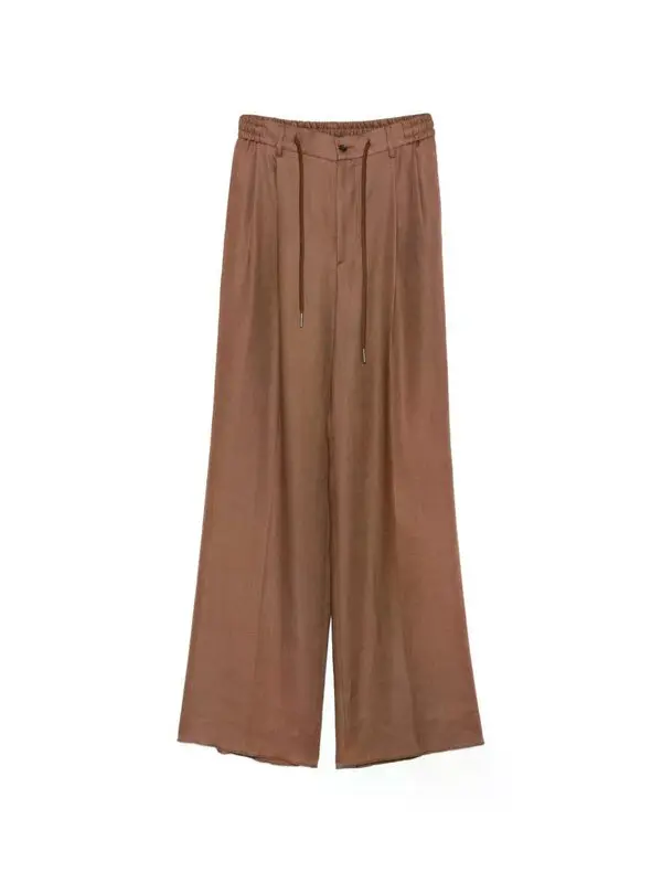 Tagliatore Tailored Linen Trousers - Brown