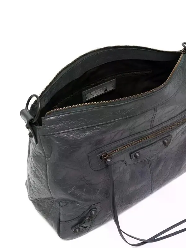 Balenciaga Medium Le City Moto Leather Messenger Bag