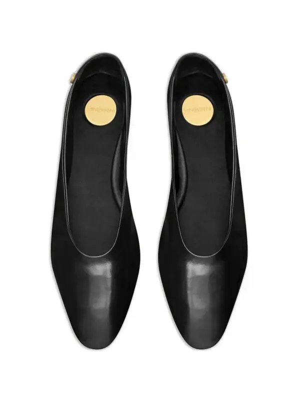Saint Laurent Almond Toe Ballet Flats - Black