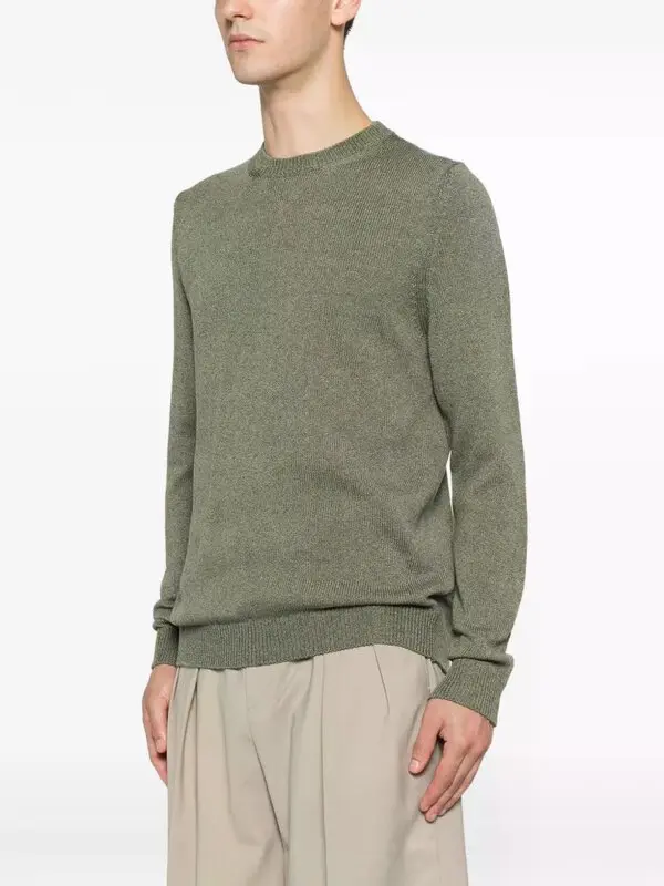 JEORDIE'S Ribbed-knit Crew Neck Sweater