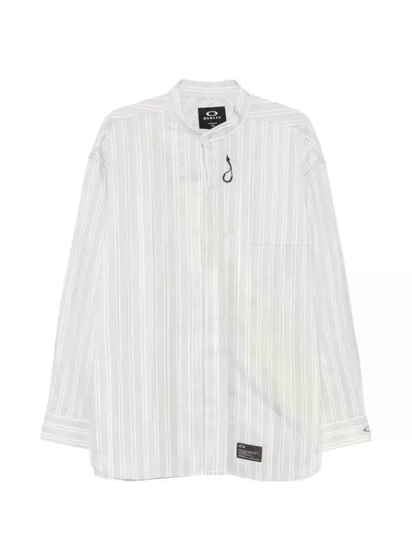 Oakley Vertical-stripe Band-collar Shirt - Grey