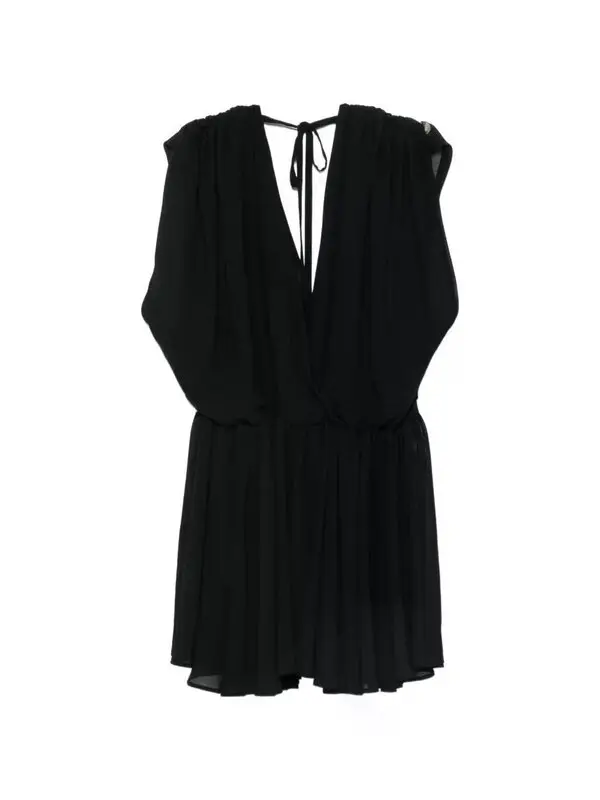 THE M.. Emily Draped V-neck Mini Dress - Black