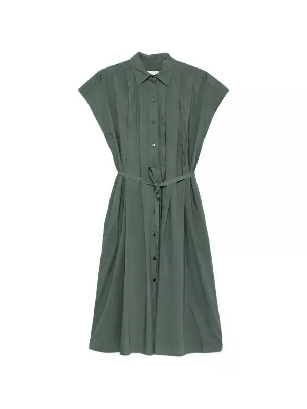 XACUS Mimi Pleated Belted Mini Dress - Green