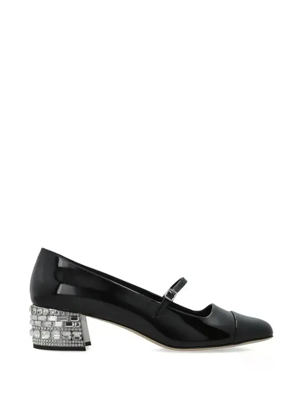 JIMMY CHOO Elisa Crystal-embellished Patent Leather Pumps