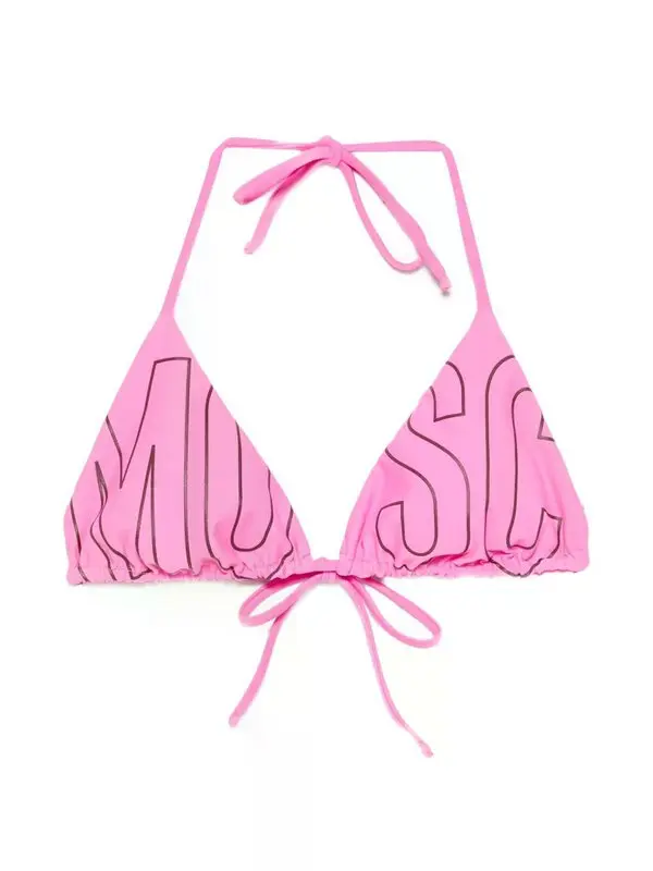 Moschino Print Triangle Bikini Top - Pink