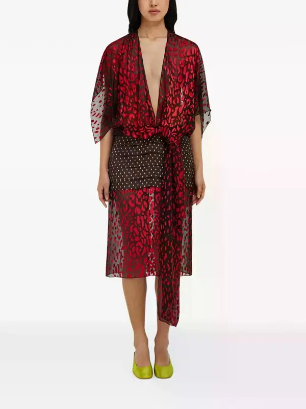 FERRAGAMO Asymmetrical Devoré Georgette Dress