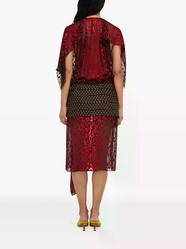 FERRAGAMO Asymmetrical Devoré Georgette Dress