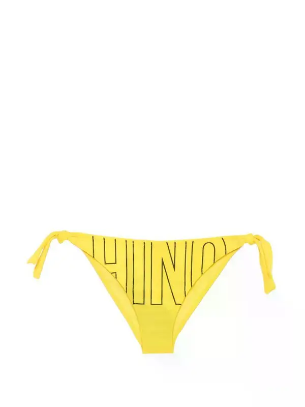 Moschino Print Side-tie Bikini Bottoms - Yellow