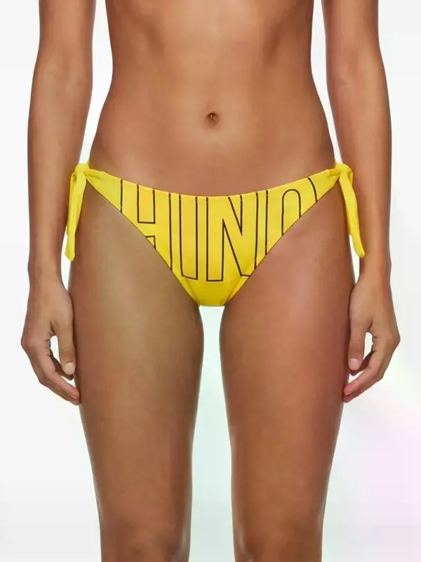 Moschino Lycra Swim Briefs With Ties - Yellow