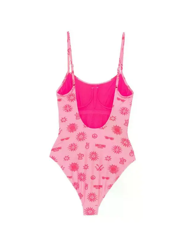 Moschino Graphic Print Scoop Neck Swimsuit