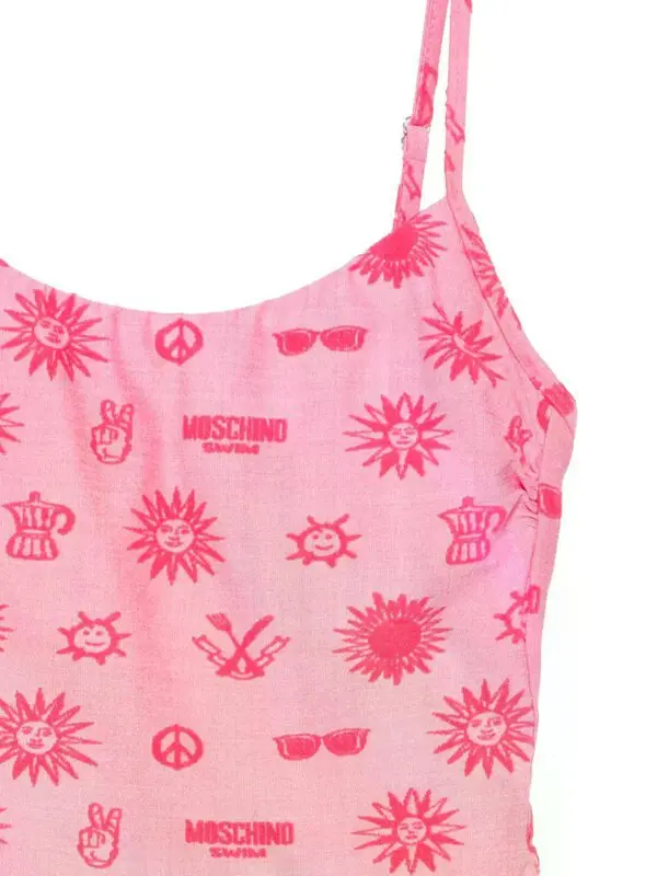 Moschino Graphic Print Scoop Neck Swimsuit