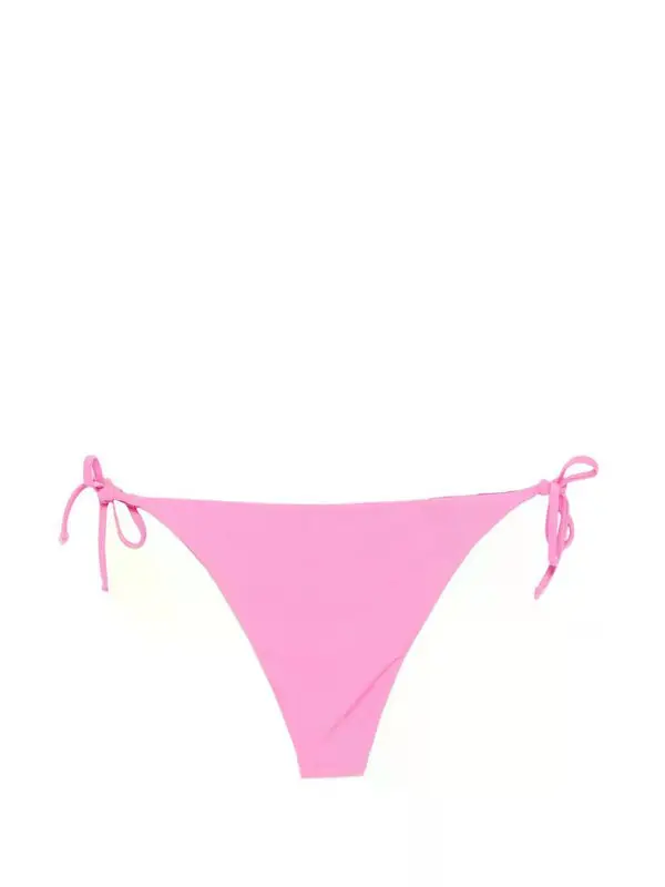 Moschino Lycra Swim Briefs With Side Ties And Logo Print - Pink
