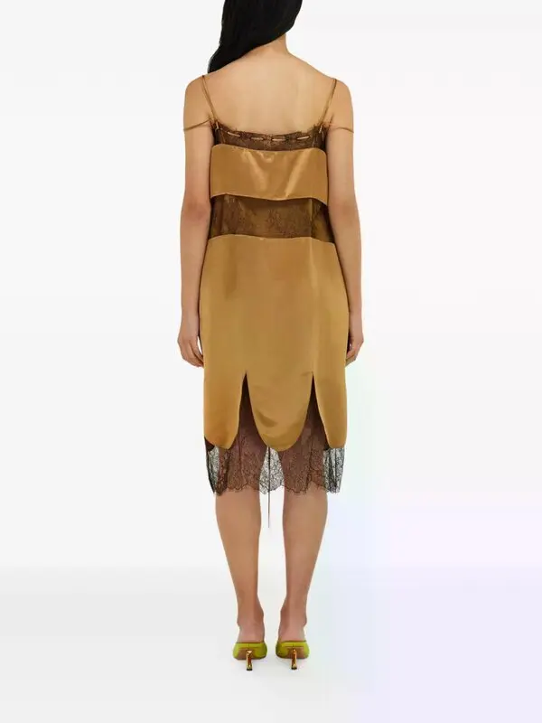 FERRAGAMO Satin And Lace Slip Dress