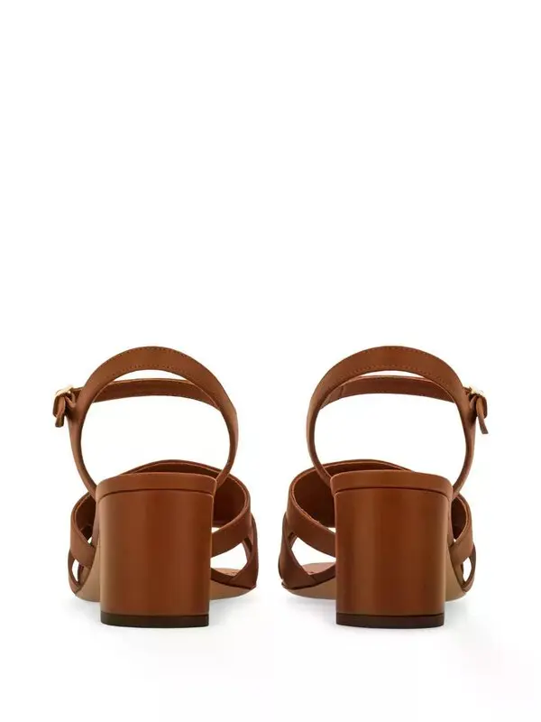 FERRAGAMO Gancini Ornament Block Heel Sandals