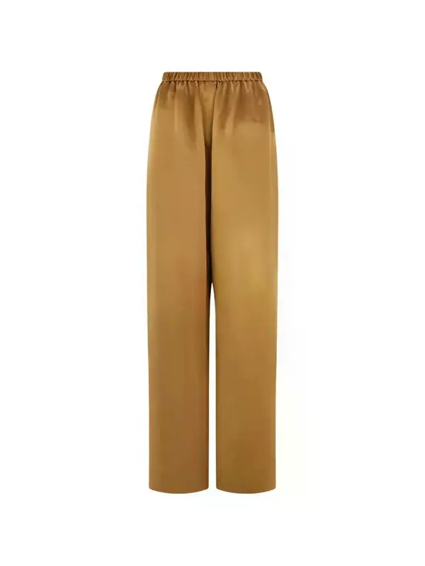 FERRAGAMO Satin Trousers - Brown