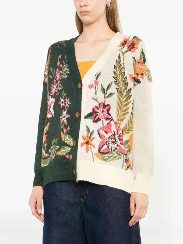 Farm Rio Floral Print V-neck Cardigan