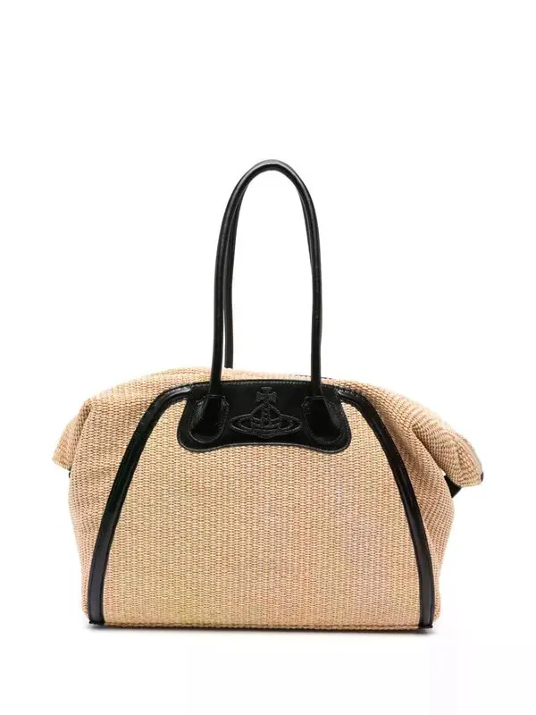 VIVIENNE WESTWOOD Shirley Orb-plaque Woven Holdall Bag - Neutrals
