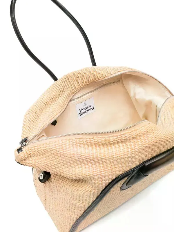 VIVIENNE WESTWOOD Shirley Orb-plaque Woven Holdall Bag - Neutrals