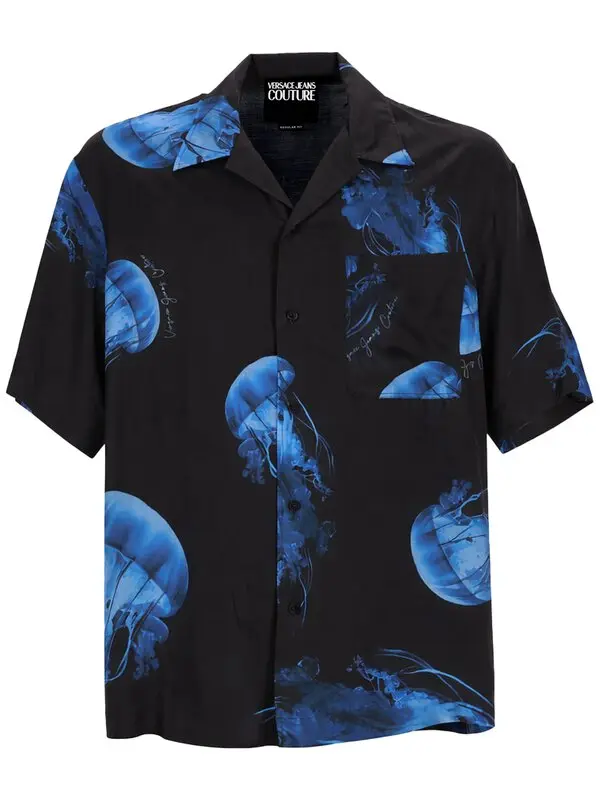 Versace Printed Short Sleeve Shirt - Black